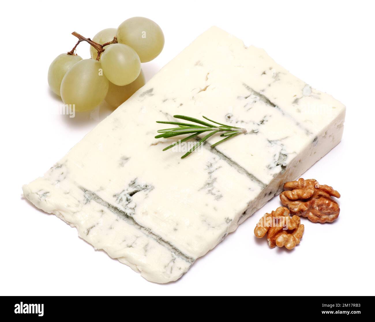 famous traditional italian Gorgonzola blue cheese isolated on white ...