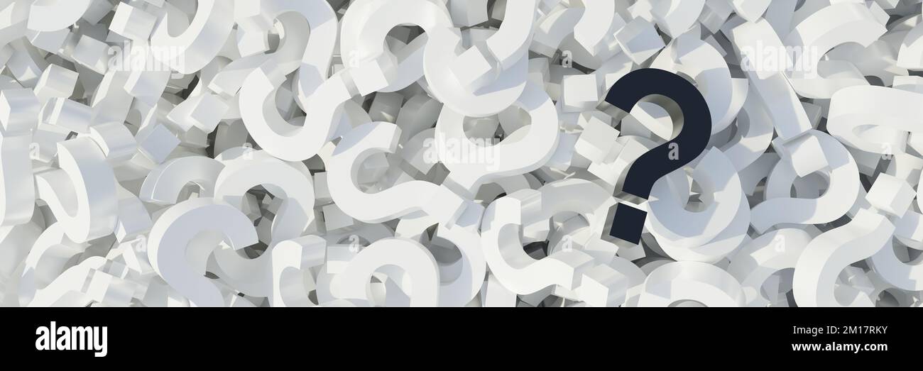 Black question mark against white question mark background. Doubt ...