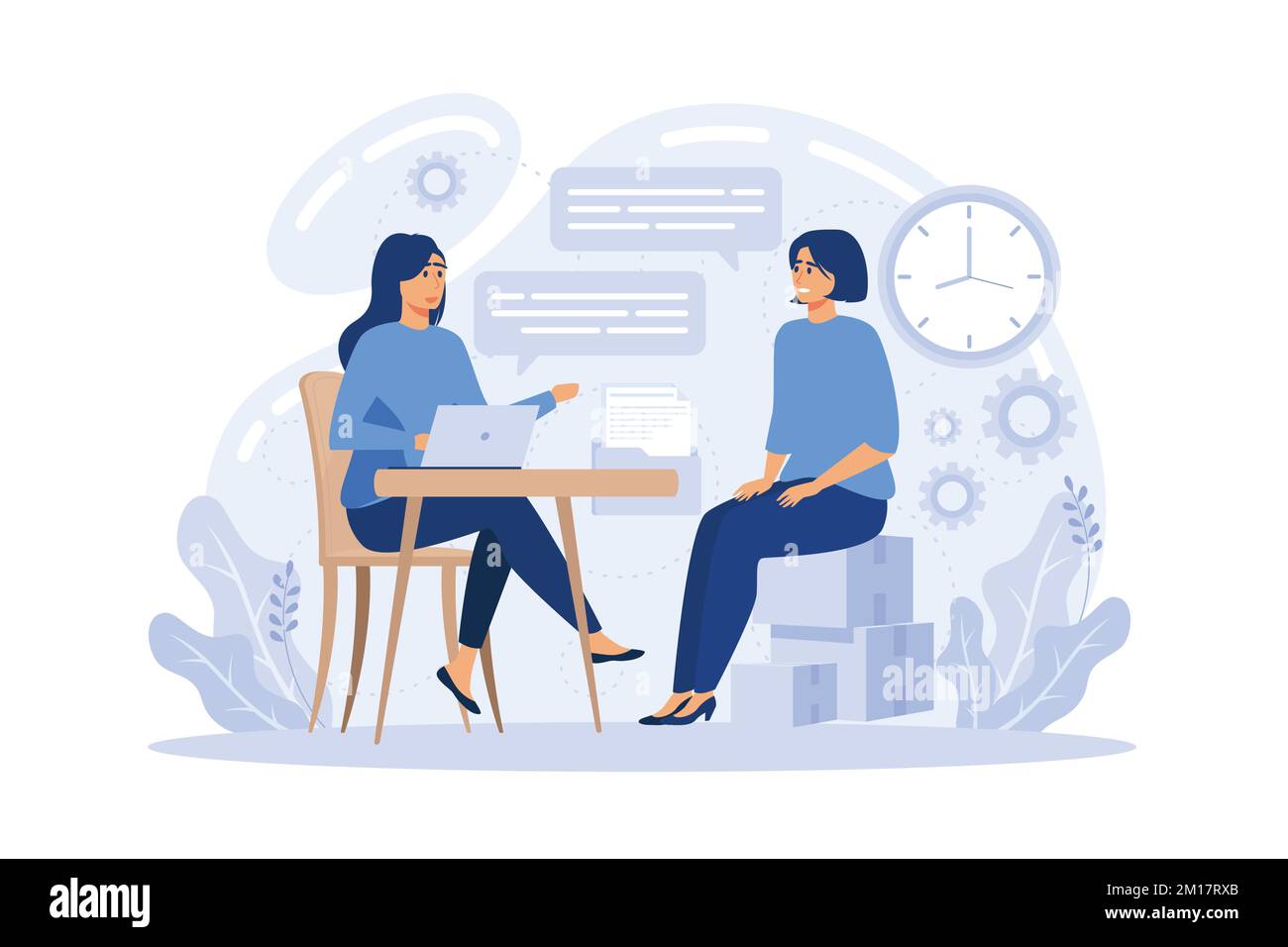 Candidate has a job interview with professional HR specialist ...