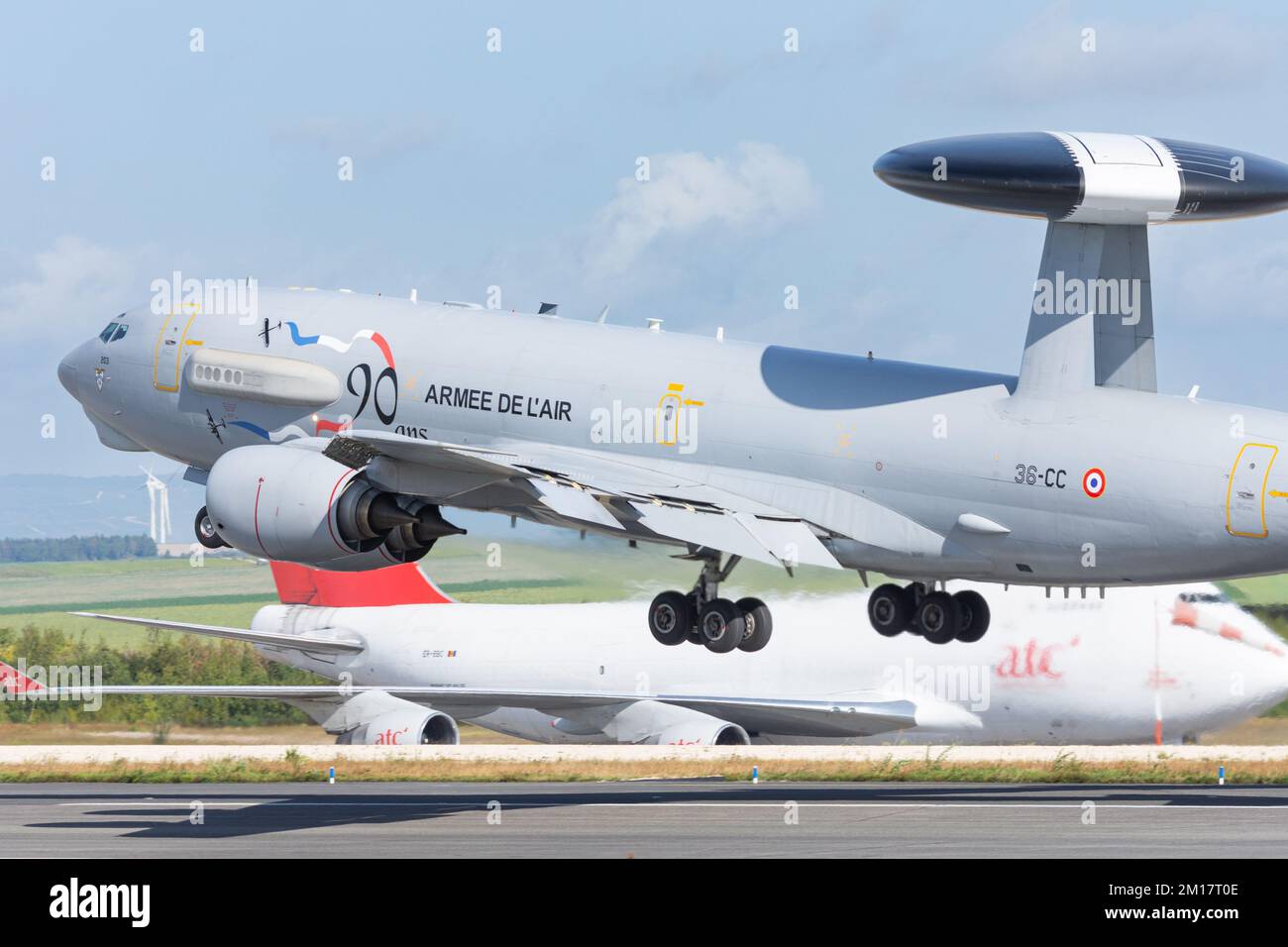 The Boeing E3F Sentry (AWACS) taking off from Vatry Airport, France ...
