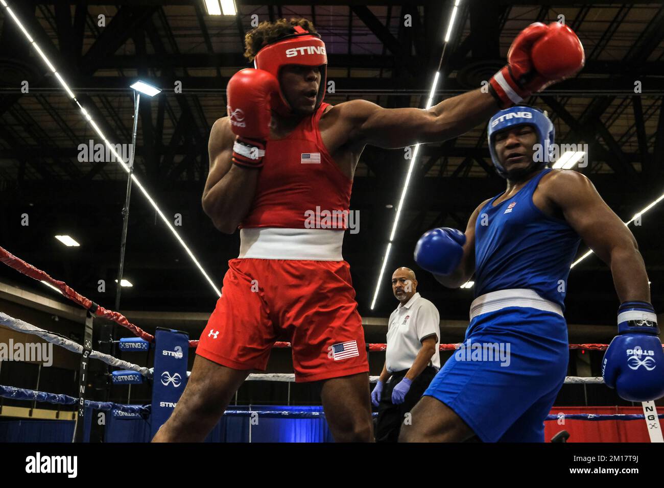 Lubbock, TX, USA. 10th Dec, 2022. Action between Ali Feliz (red) of ...