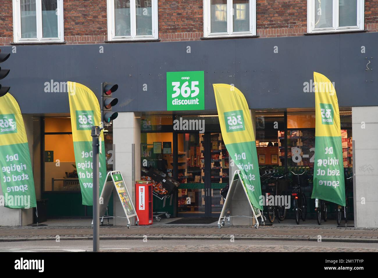 Copenhagen/Denmark/10 December 2022/Coop 365 disocunt grocery store in ...