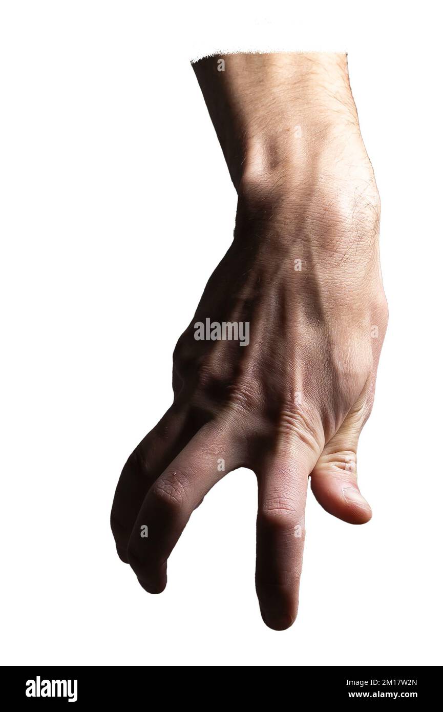 Strong man crook palm up hand Stock Photo - Alamy