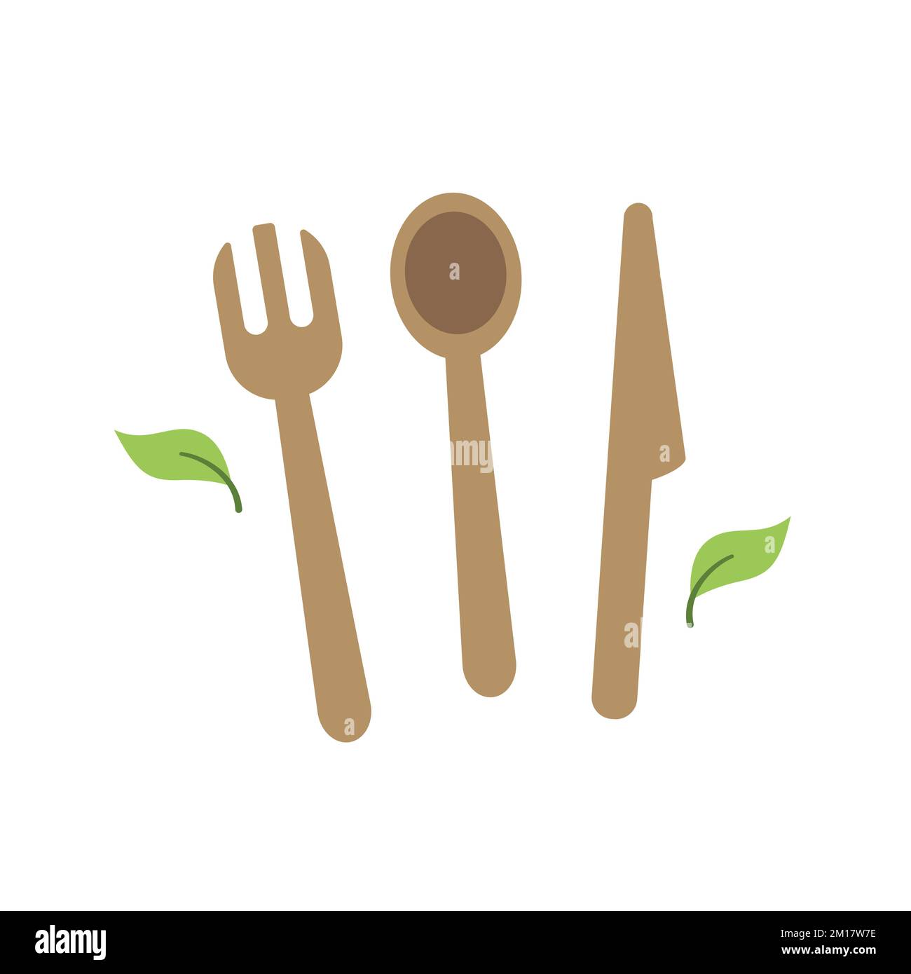 Reusable wooden cutlery. Sustainable lifestyle, zero waste, ecological ...