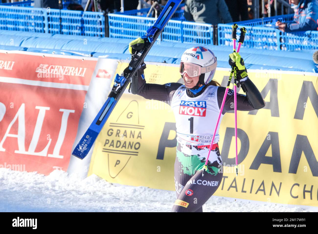 Sestriere Italy 10 December 2022 Triumph of Marta Bassino in the giant ...