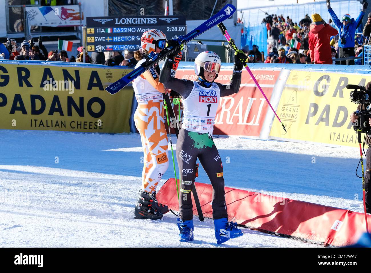 Sestriere Italy 10 December 2022 Triumph of Marta Bassino in the giant ...