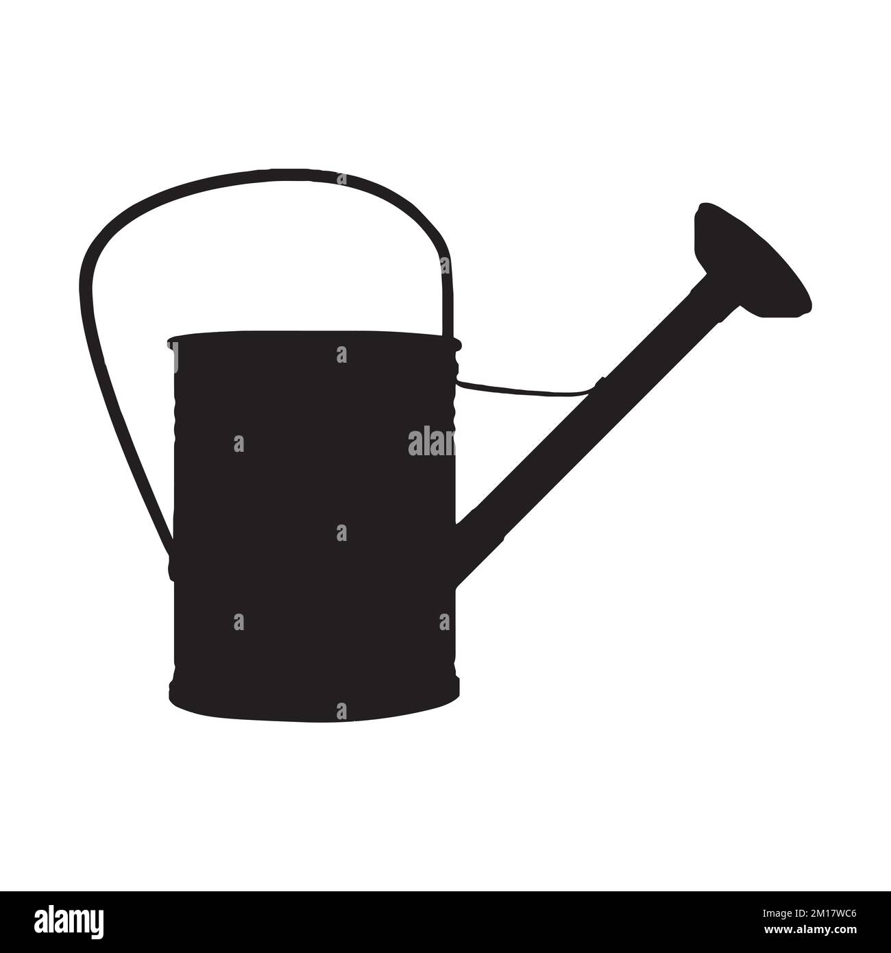 Vector Illustration of Watering Can Art Silhouette Stock Vector Image ...