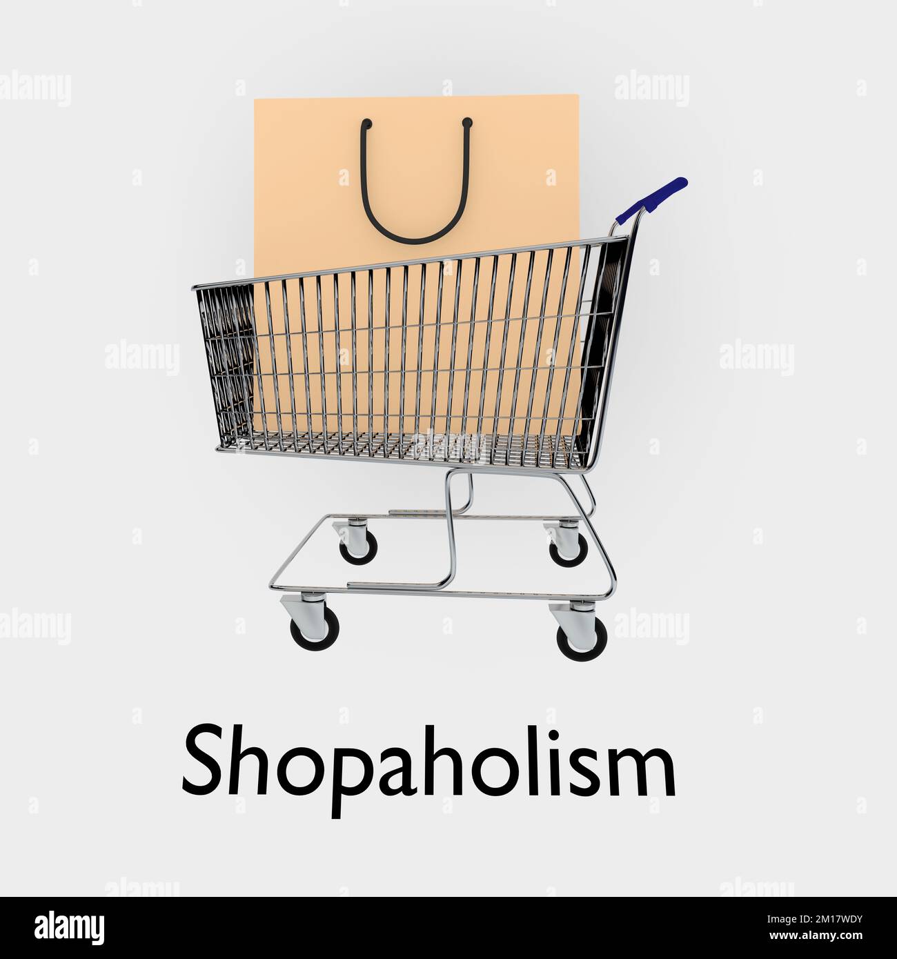 3D illustration of an exaggerated large carton in a supermarket, titled ...