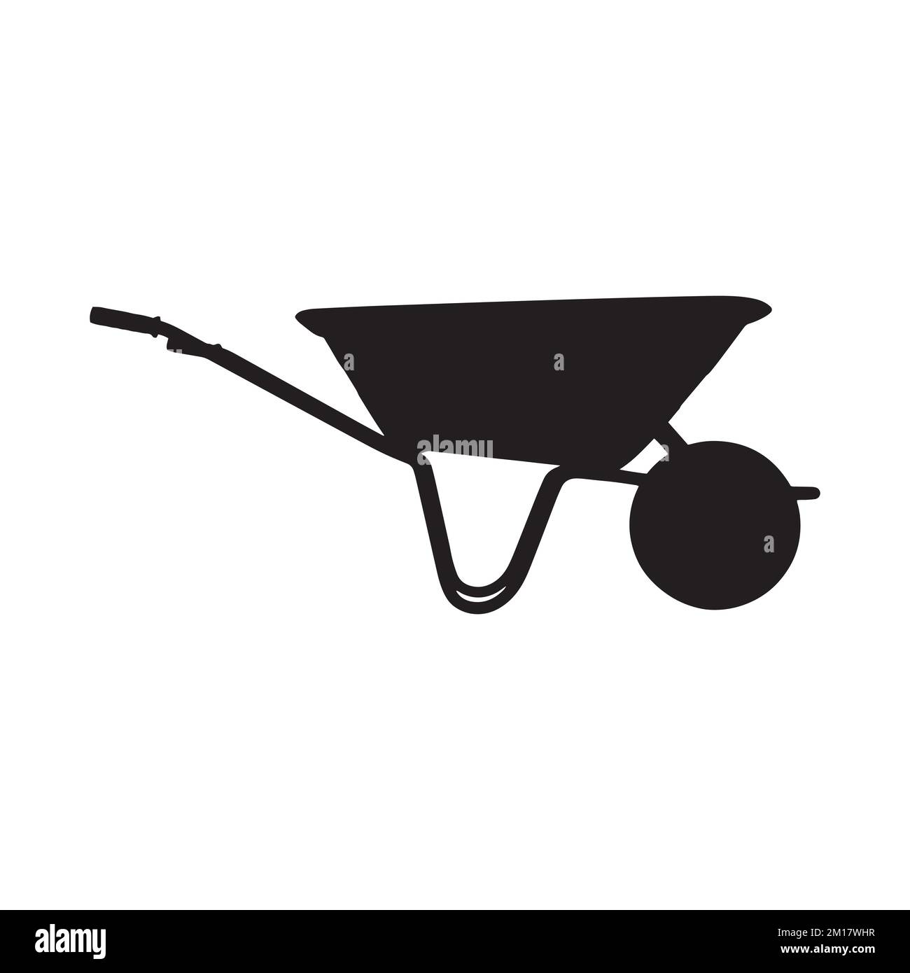 Vector Illustration of Wheelbarrow Cart Wagon Silhouette Stock Vector ...