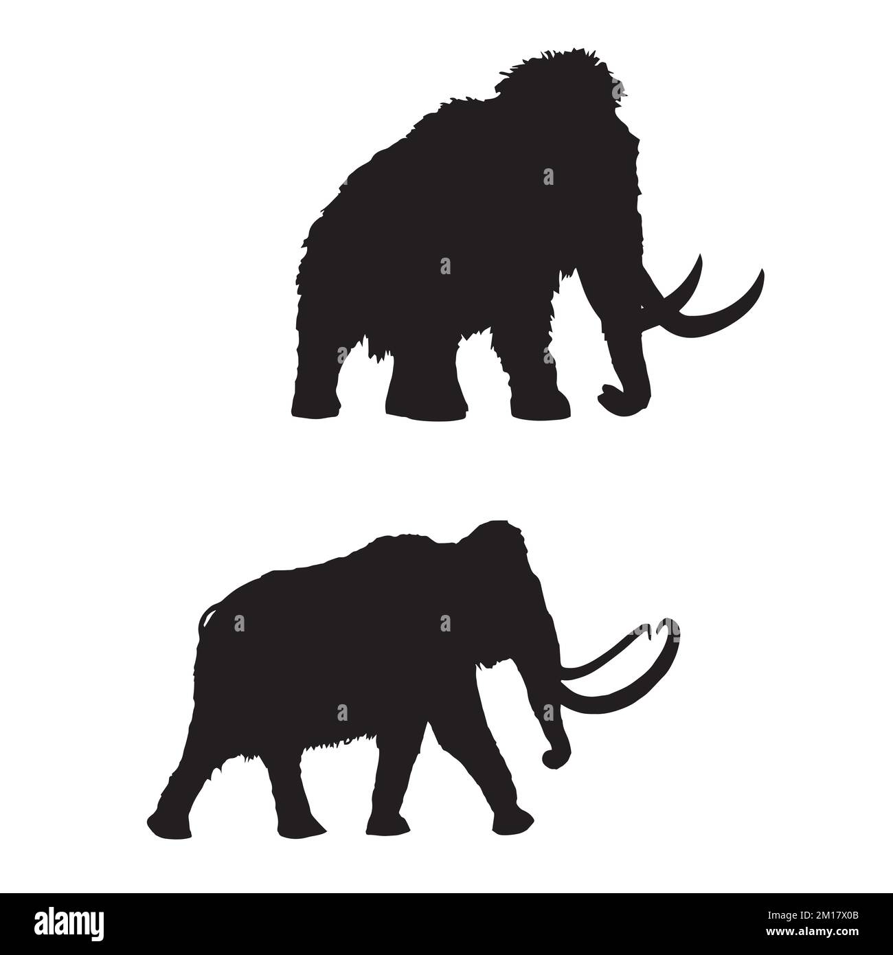 Vector Illustration of Woolly Mammoth Silhouette Stock Vector Image ...