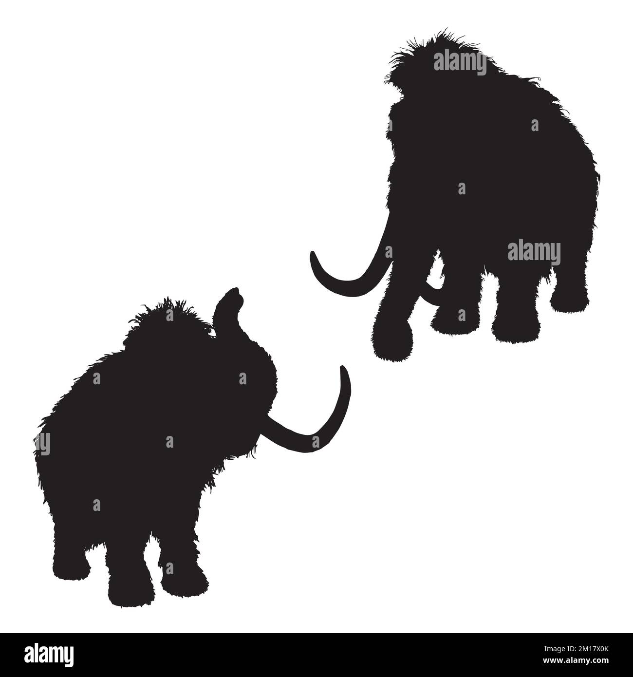 Vector Illustration of Woolly Mammoth Silhouette Stock Vector Image ...