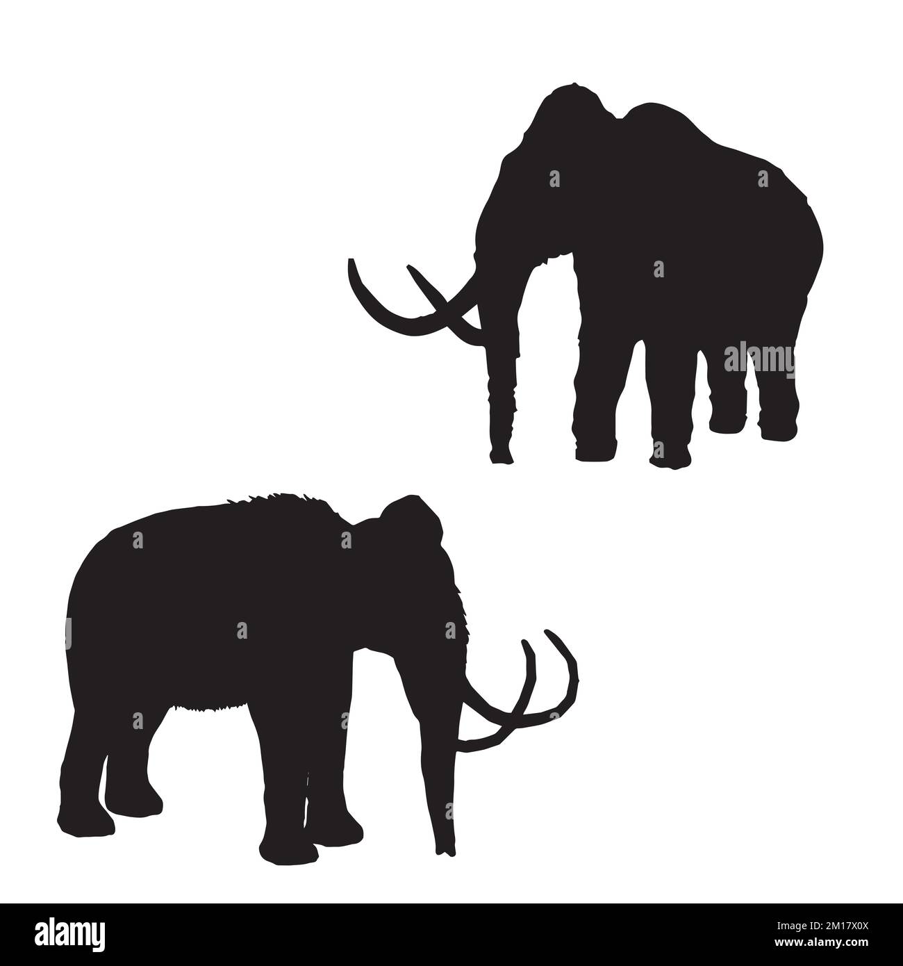Vector Illustration of Woolly Mammoth Silhouette Stock Vector Image ...