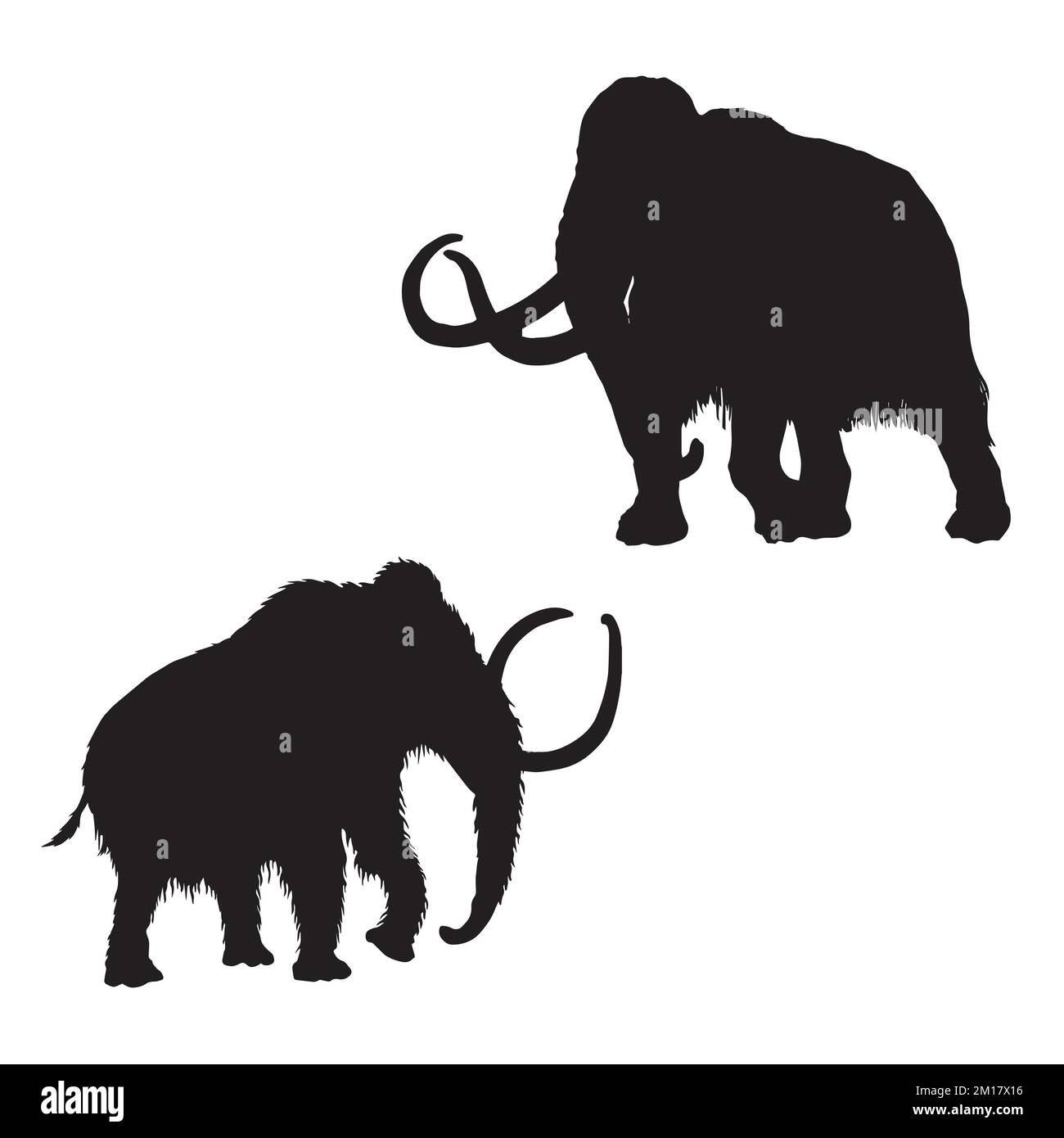 Vector Illustration of Woolly Mammoth Silhouette Stock Vector Image ...