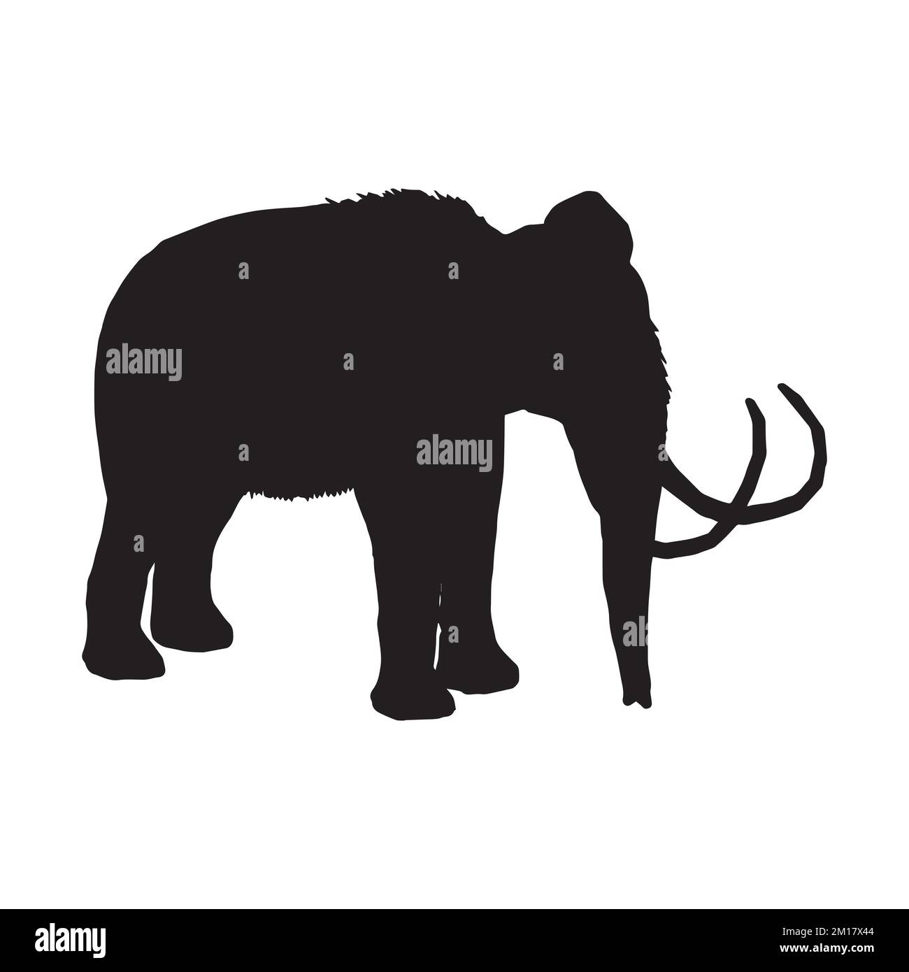 Vector Illustration of Woolly Mammoth Silhouette Stock Vector Image ...