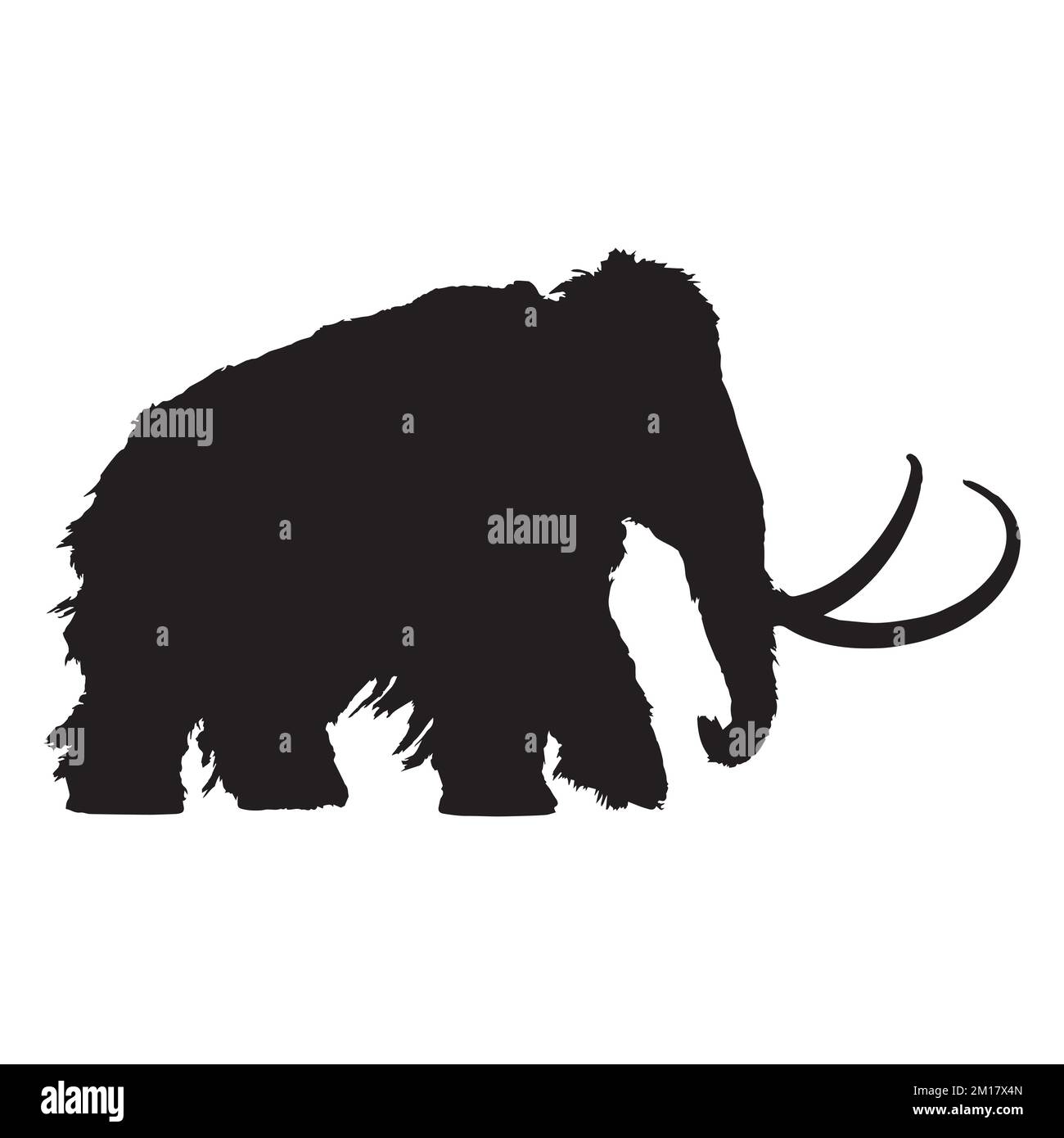 Vector Illustration of Woolly Mammoth Silhouette Stock Vector Image ...