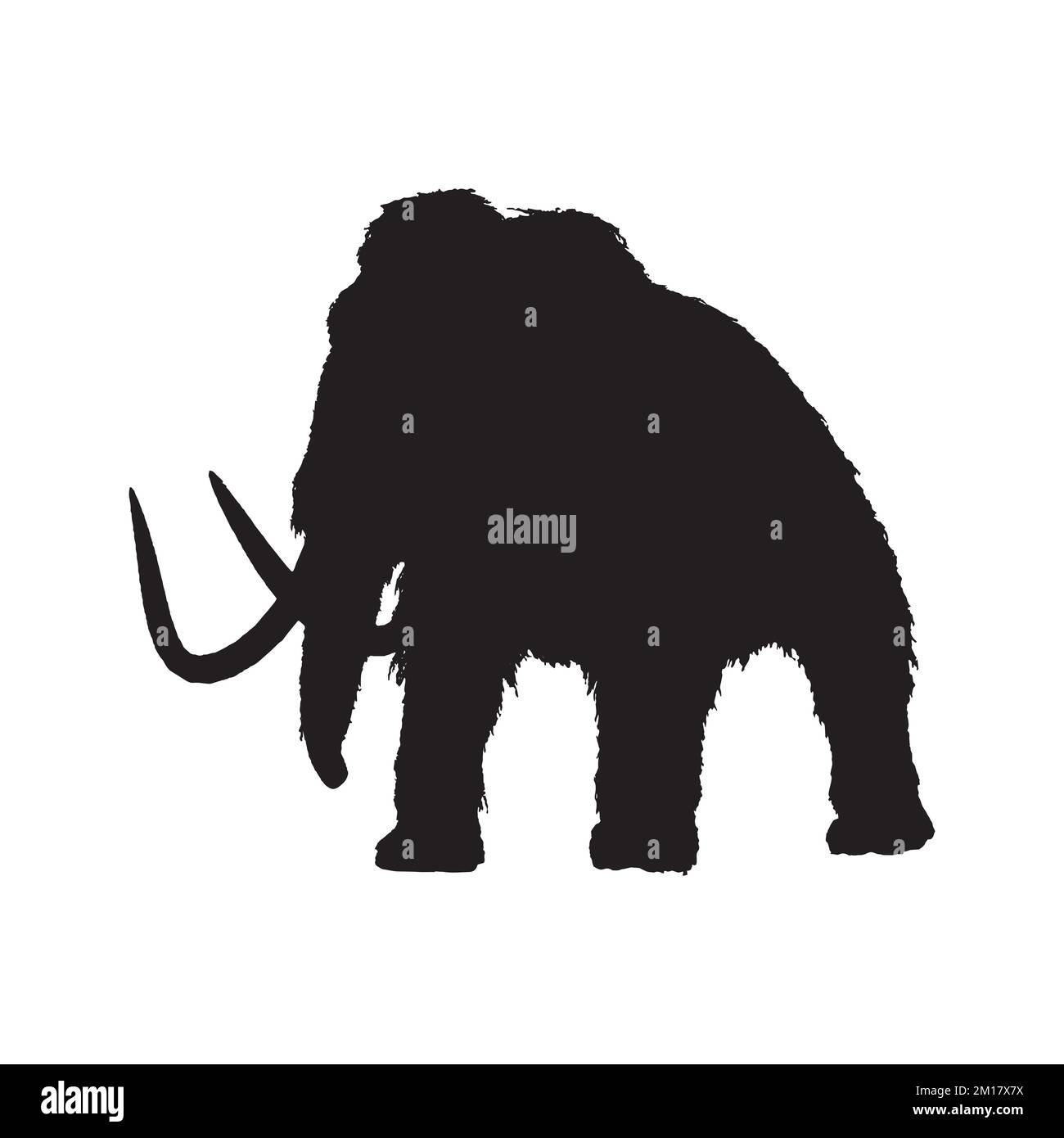Vector Illustration of Woolly Mammoth Silhouette Stock Vector Image ...