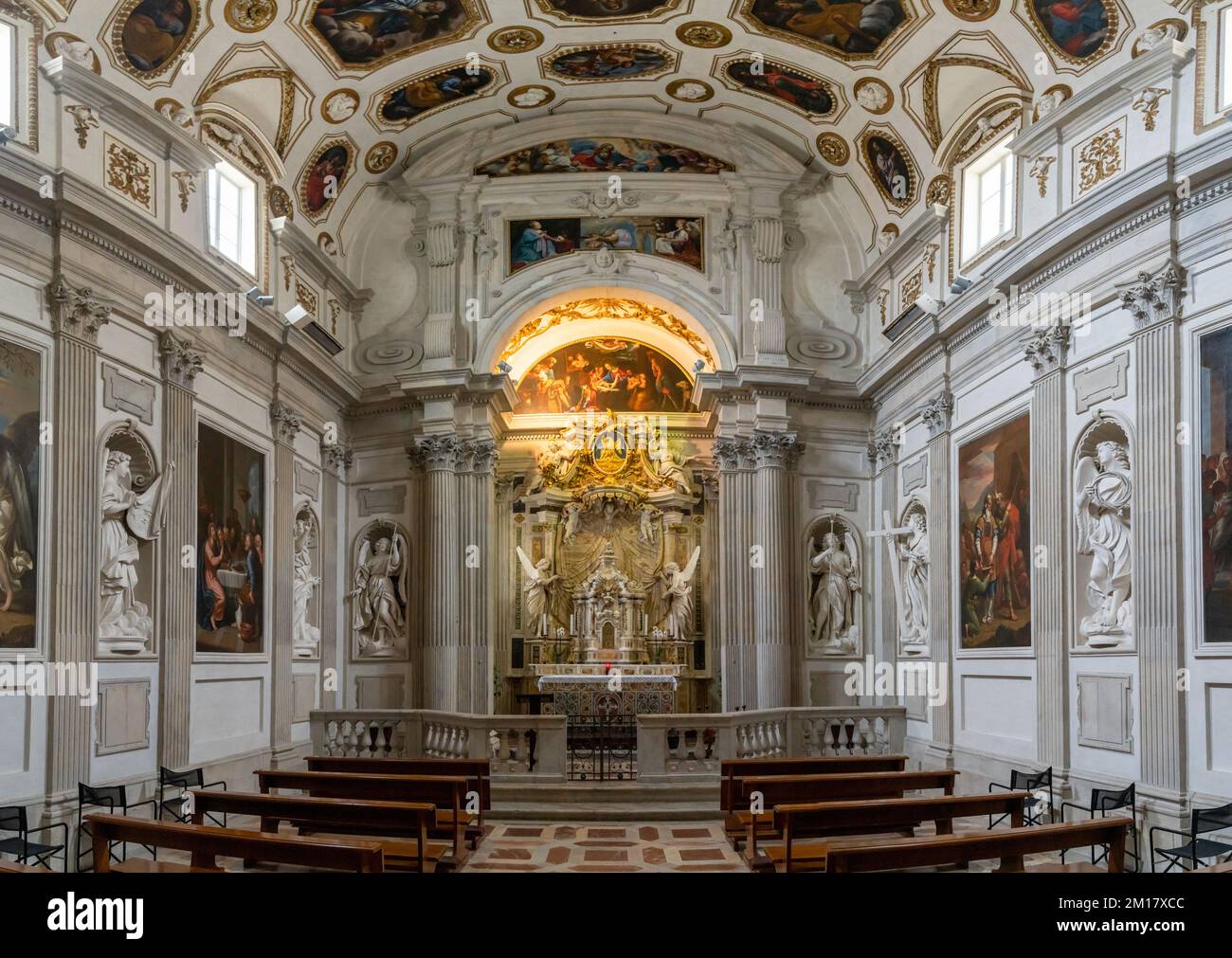 Spoleto, Italy - 25 November, 2022: interior view of the side chapel in ...