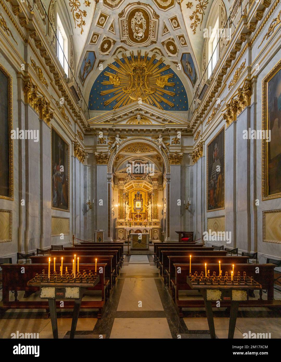 Spoleto, Italy - 25 November, 2022: interior view of the side chapel in ...