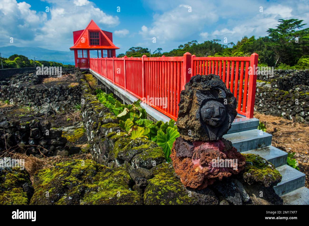 Red walkway in the UNESCO-designated historical vineyards in the Wine ...
