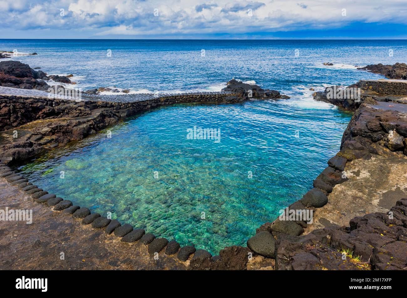 Natural pools in Cais do Pico, Island of Pico, Azores, Portugal, Europe ...