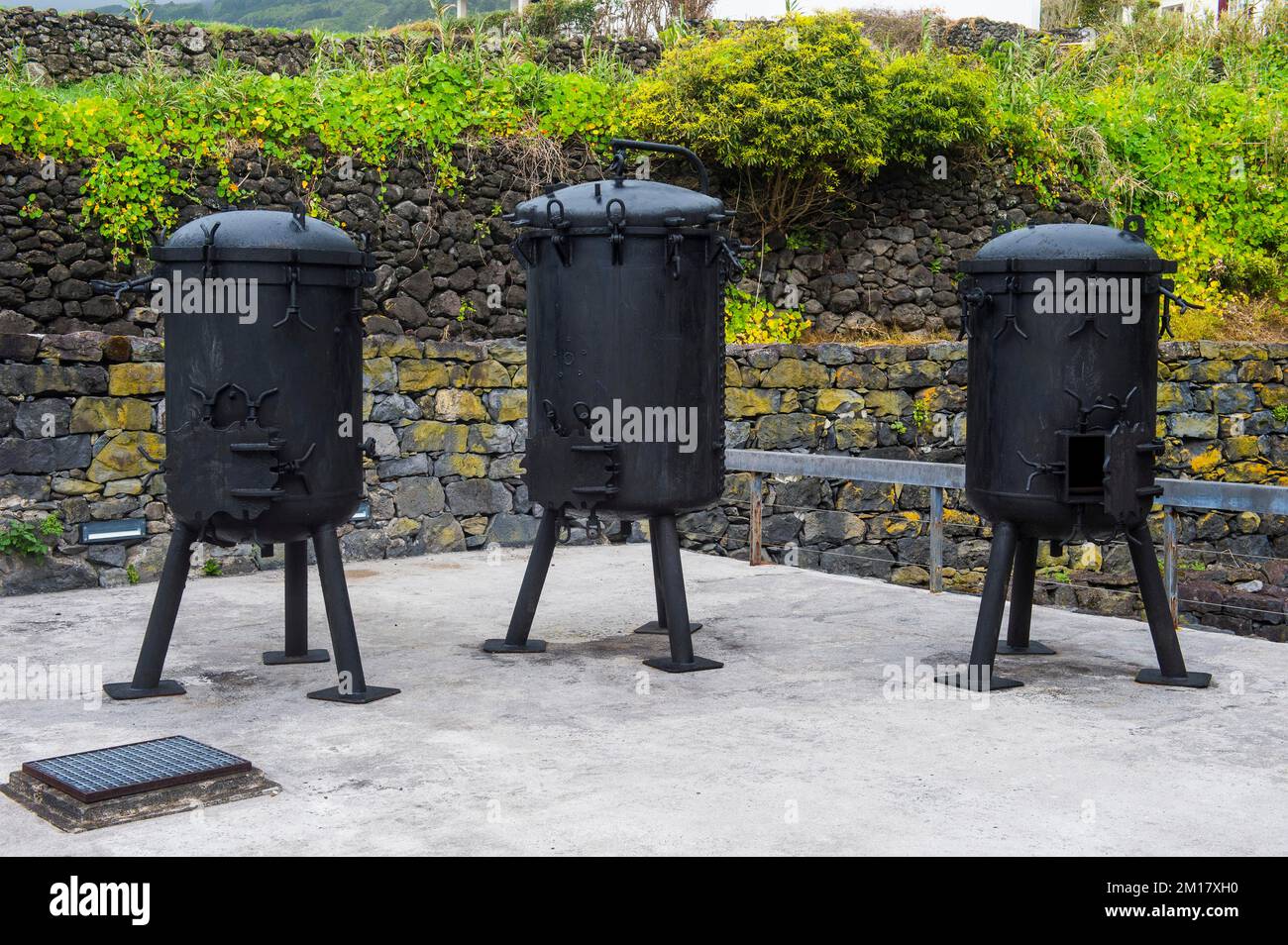 Old whaling equipment in the whaling museum of Lajes, Island of Pico ...