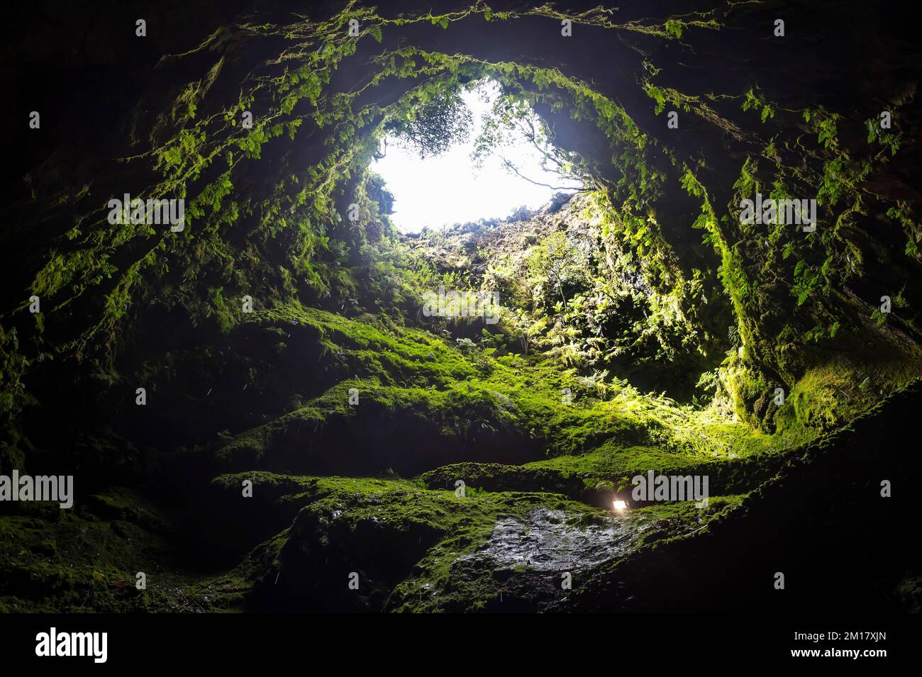 Algar do Carvao Natural Reserve cave, Island of Terceira, Azores ...