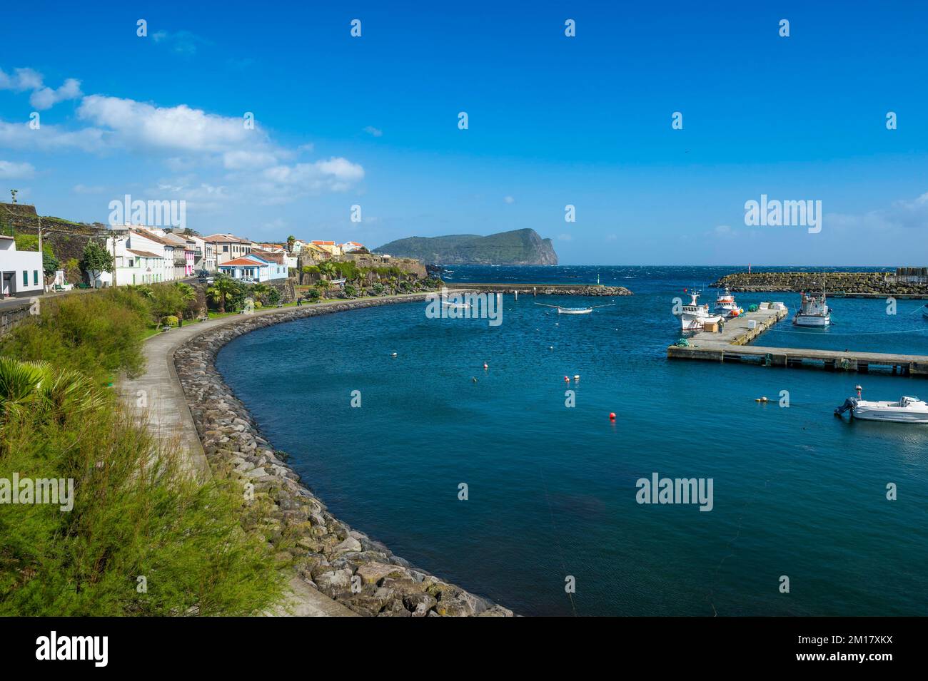 Overlook over the harbour of Sao Mateus de Calheta, Island of Terceira ...