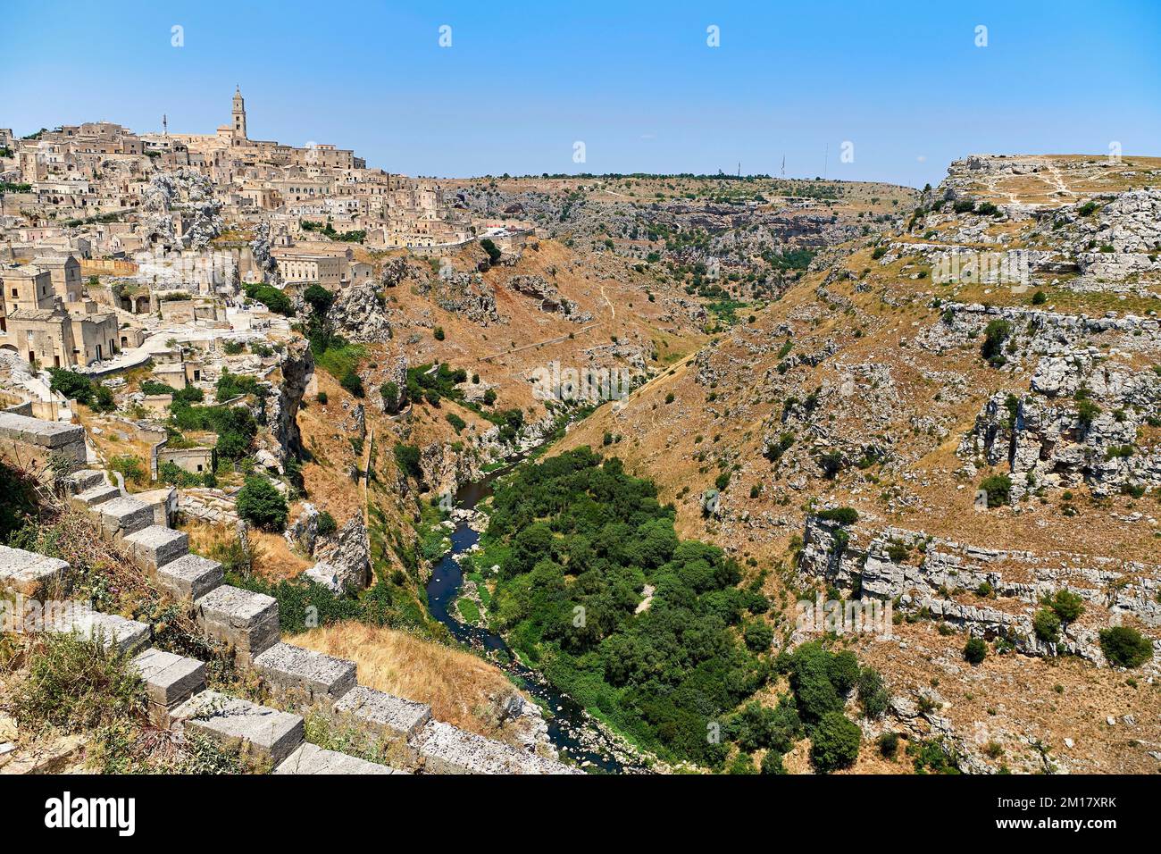 City view with the ancient cave dwellings, also called Sassi or Sassi ...