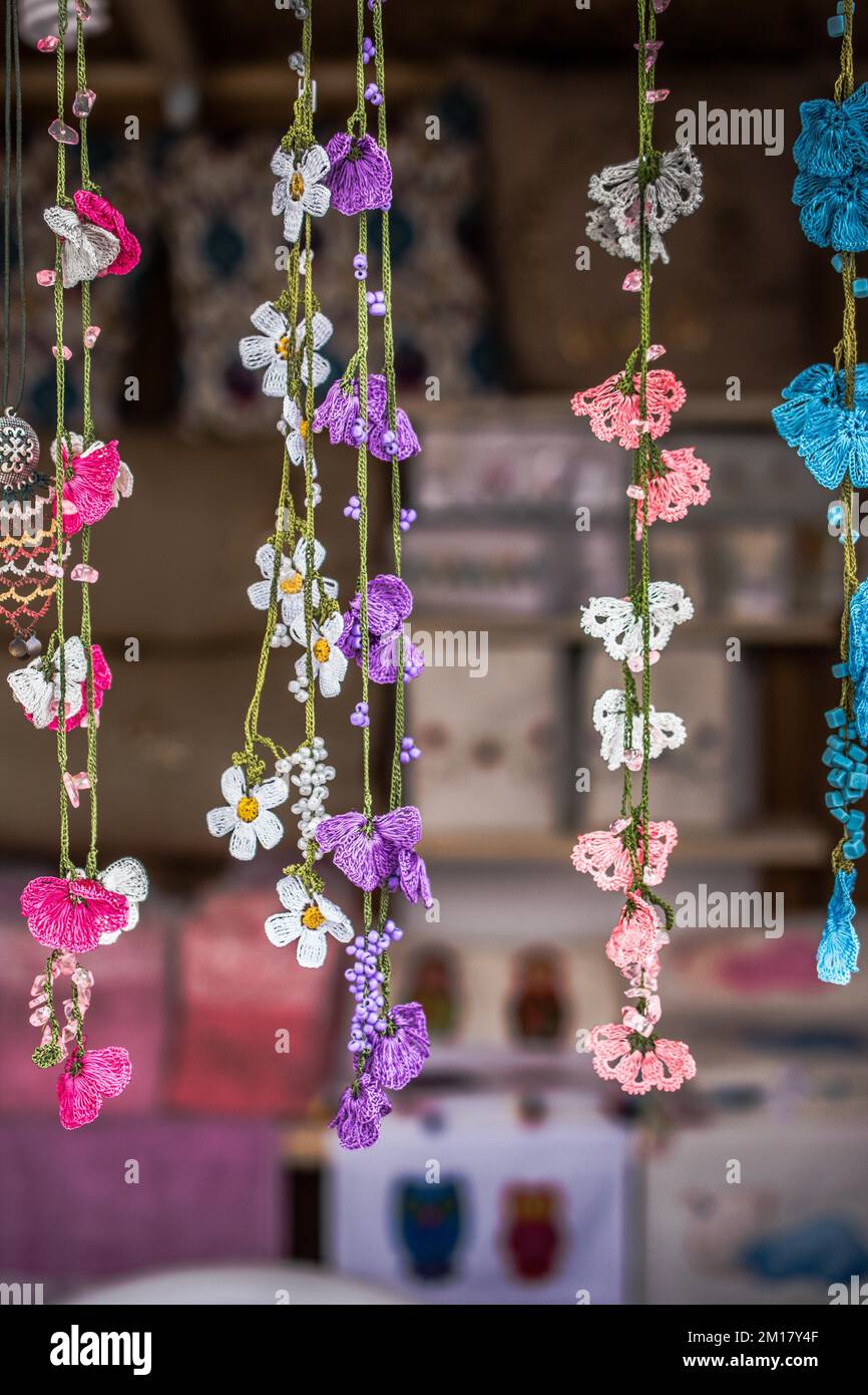 Turkish colorful needle work embroidery flowers as background Stock ...