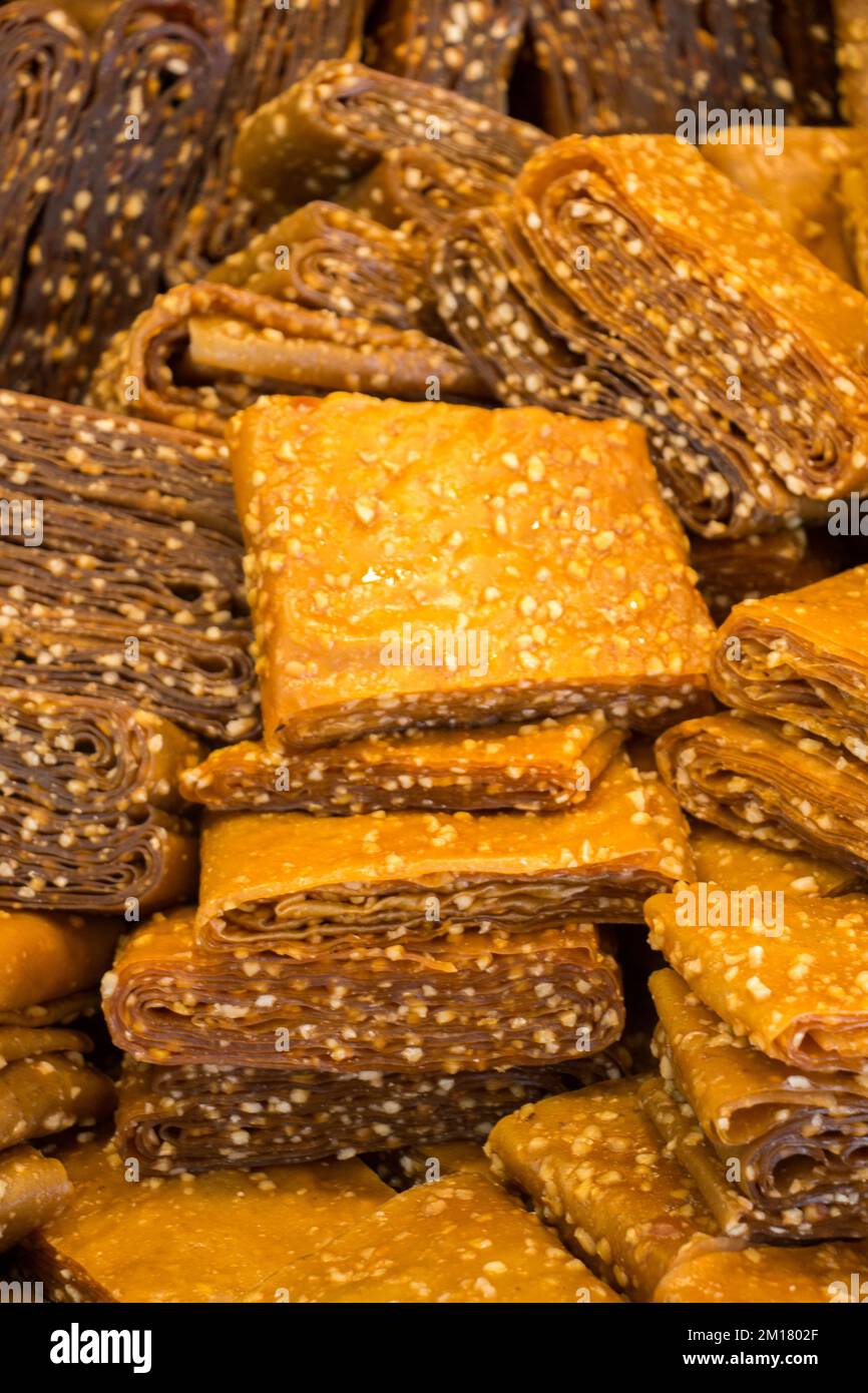 Turkish style fruit dried pulp as snack food Stock Photo - Alamy