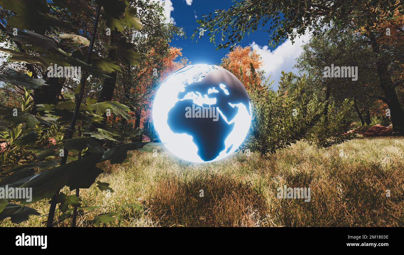 3D Render Background to ecology and sustainable development ...