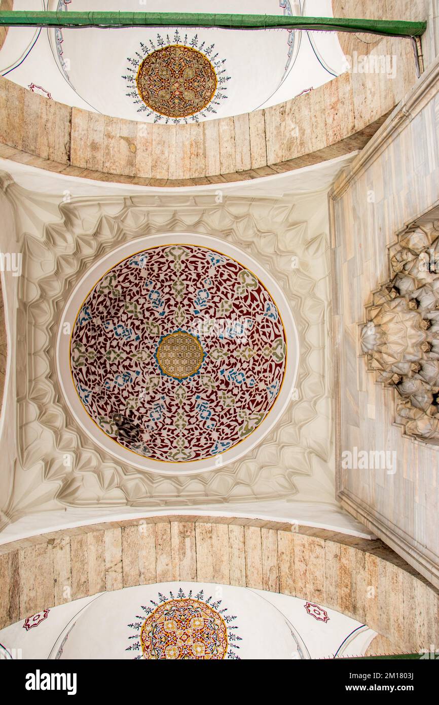 Inner view of dome in Ottoman architecture in, Istanbul, Turkey, Asia ...