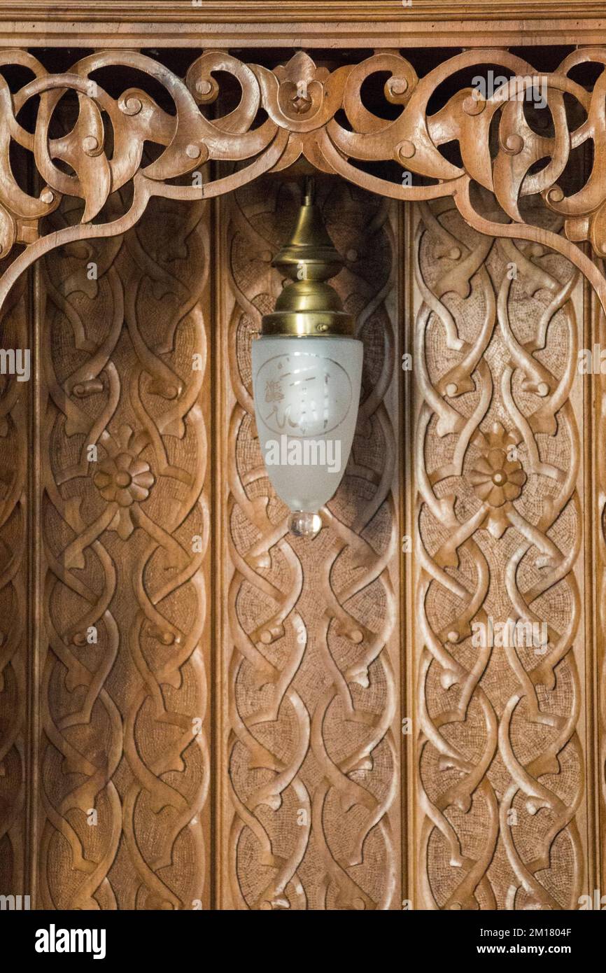 Floral art pattern example on wood of the Ottoman time Stock Photo - Alamy