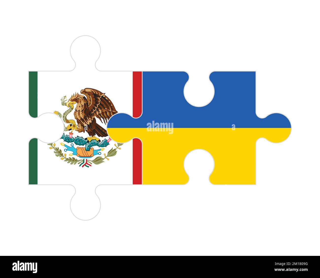 Connected puzzle of flags of Mexico and Ukraine, vector Stock Vector ...