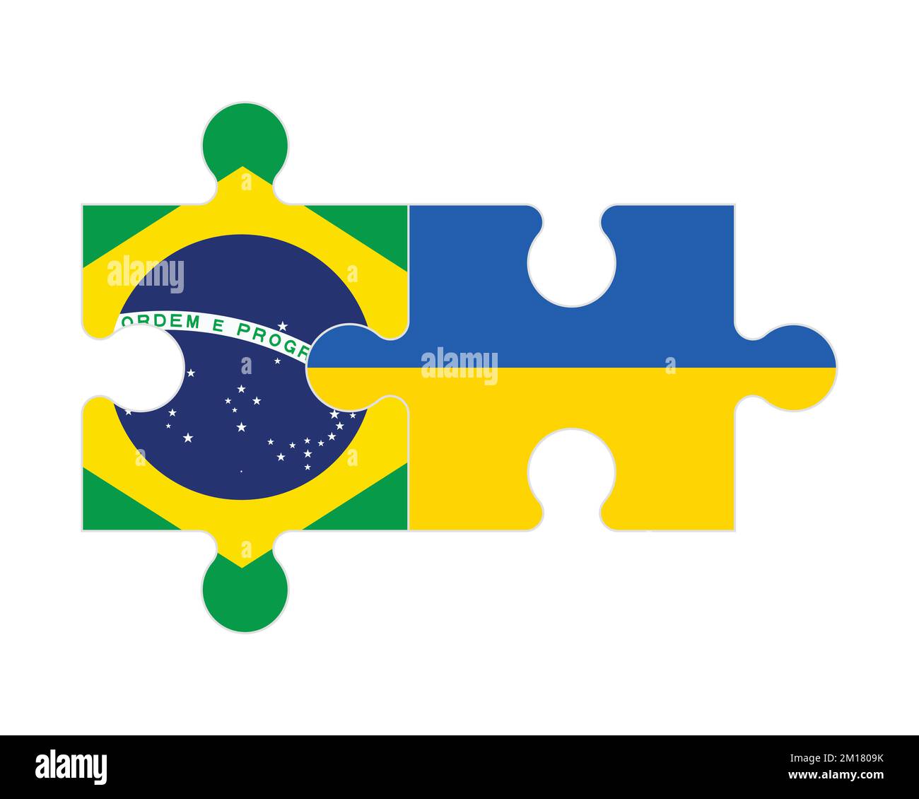 Connected puzzle of flags of Brazil and Ukraine, vector Stock Vector ...