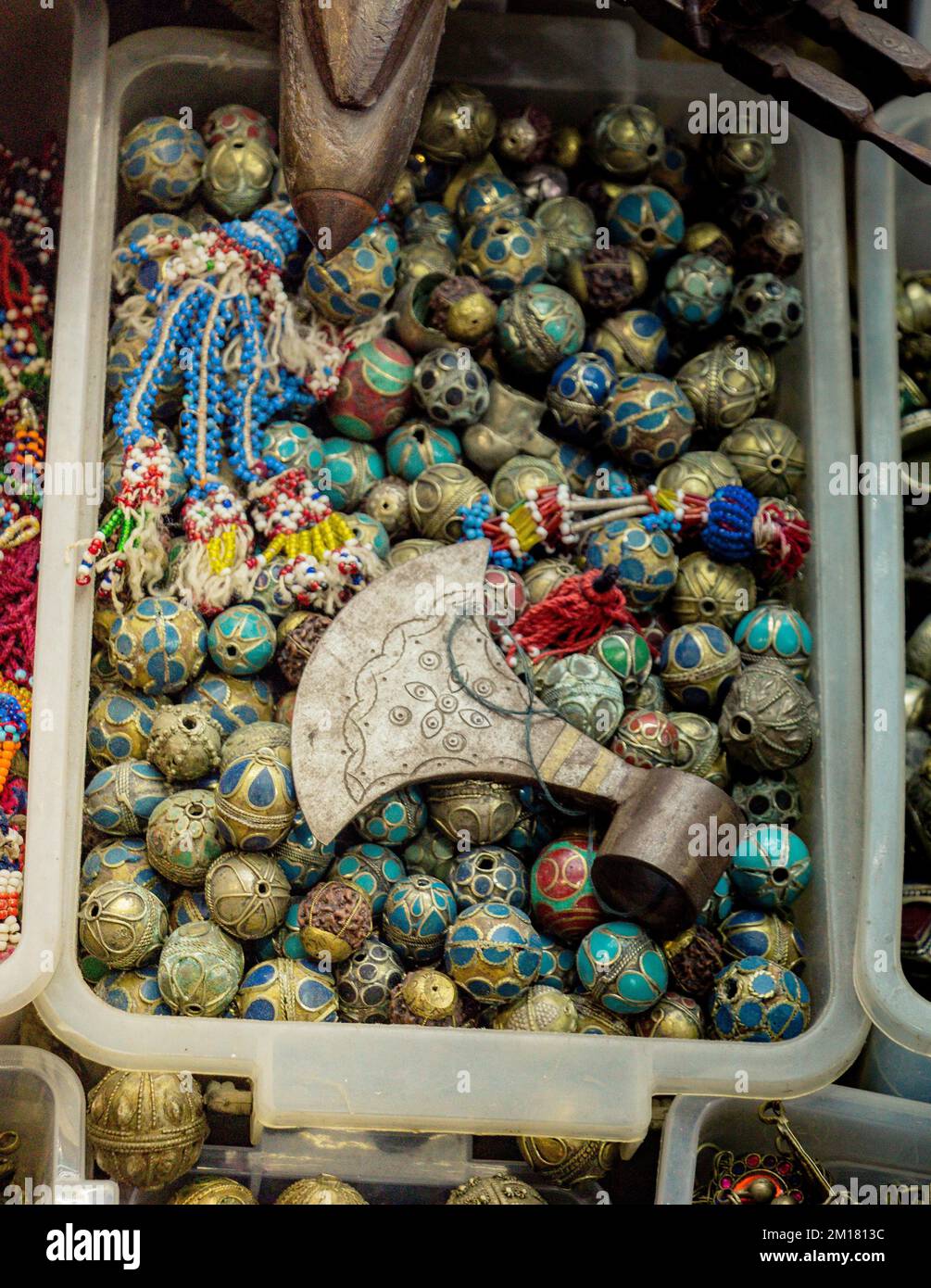 Steel axe head in a box of other trivial things Stock Photo - Alamy
