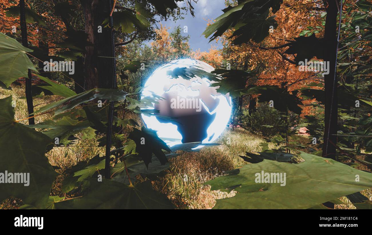 3D Render Background to ecology and sustainable development ...