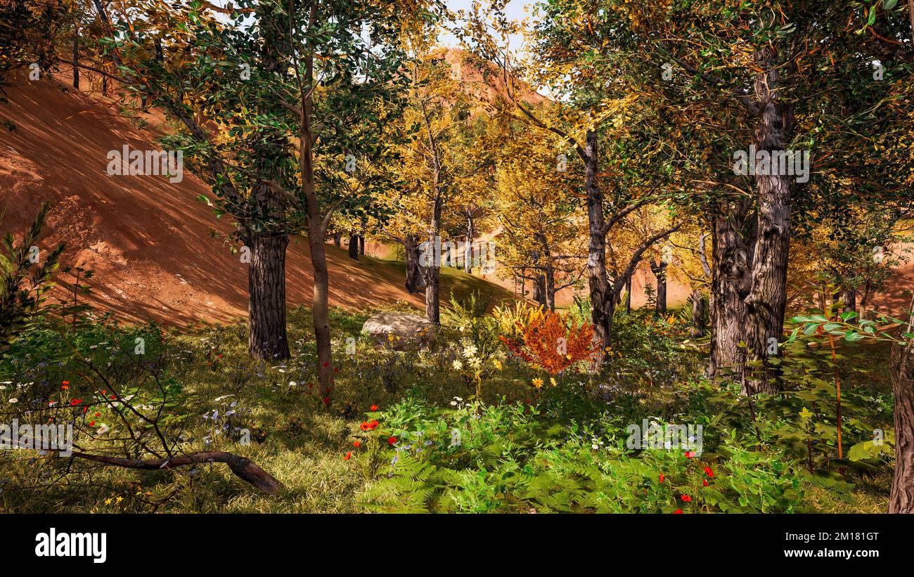 3D Render Background to ecology and sustainable development ...