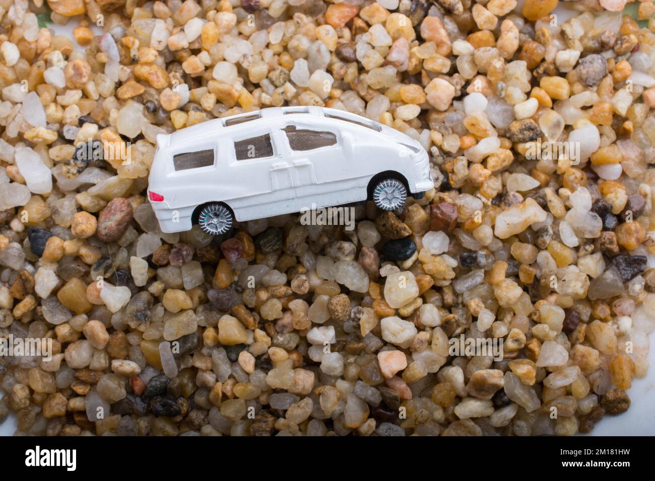 Little white model toy car in view Stock Photo - Alamy