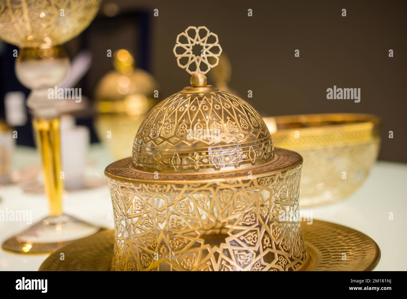 Taditional Turkish metal plates in the view Stock Photo - Alamy