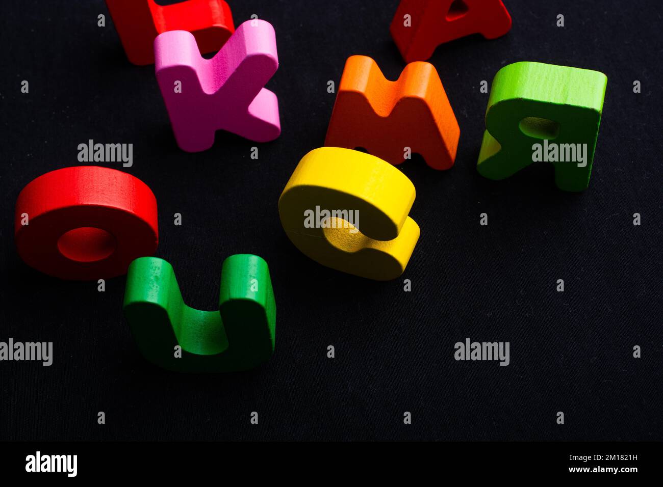 Colorful Letters of Alphabet made of wood Stock Photo - Alamy