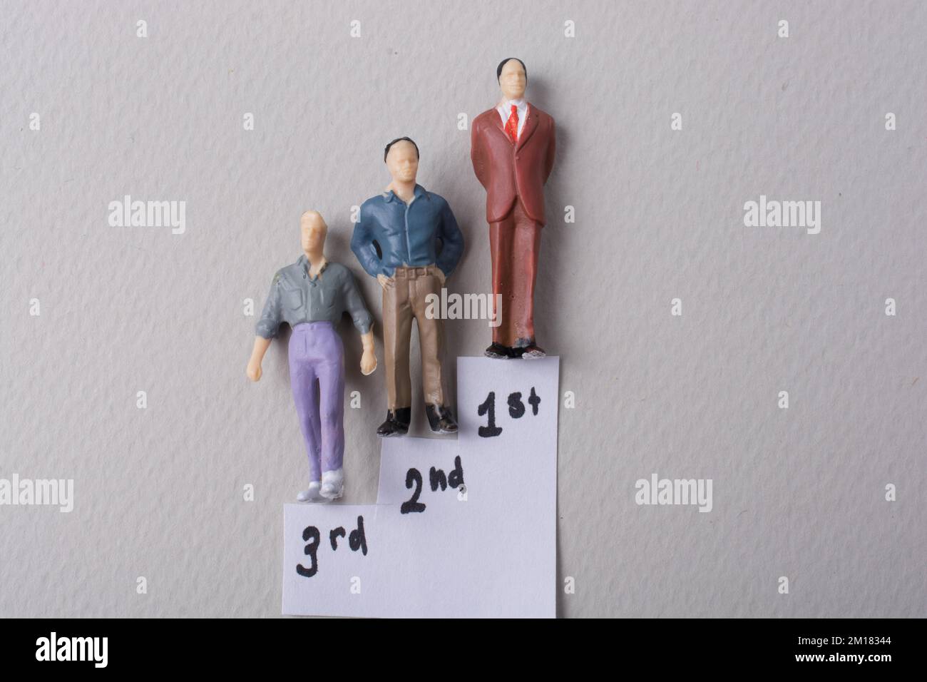 Tiny figurine of man miniature model in stages Stock Photo - Alamy