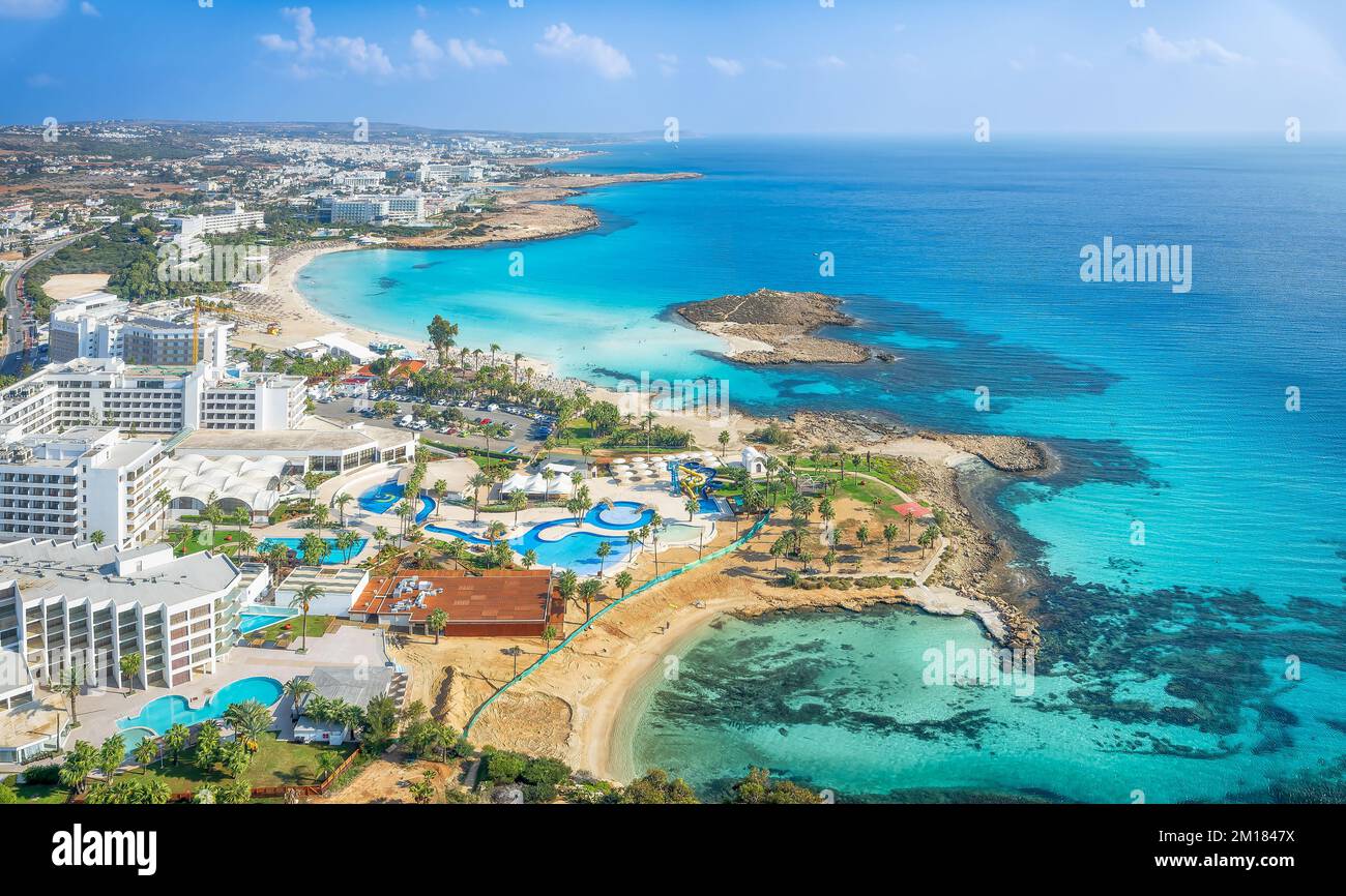 Landscape with Nissi beach, Ayia Napa, Cyprus Stock Photo - Alamy