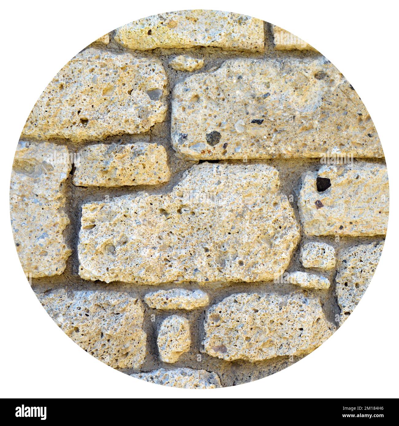 Sturdy yellow and beige cut stone wall, good for backgrounds, seamless ...