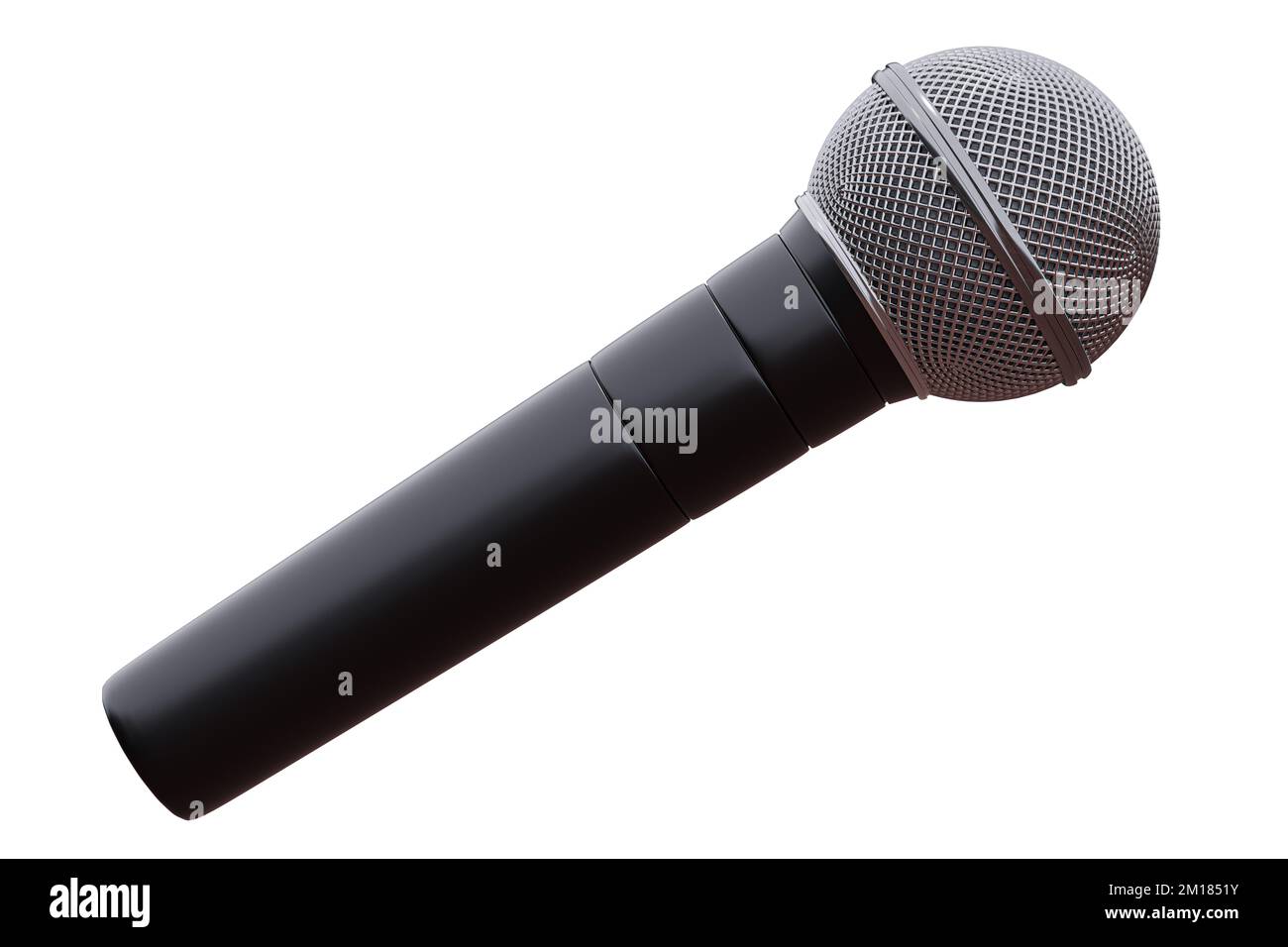 Black Microphone isolated on white background. blank label microphone ...