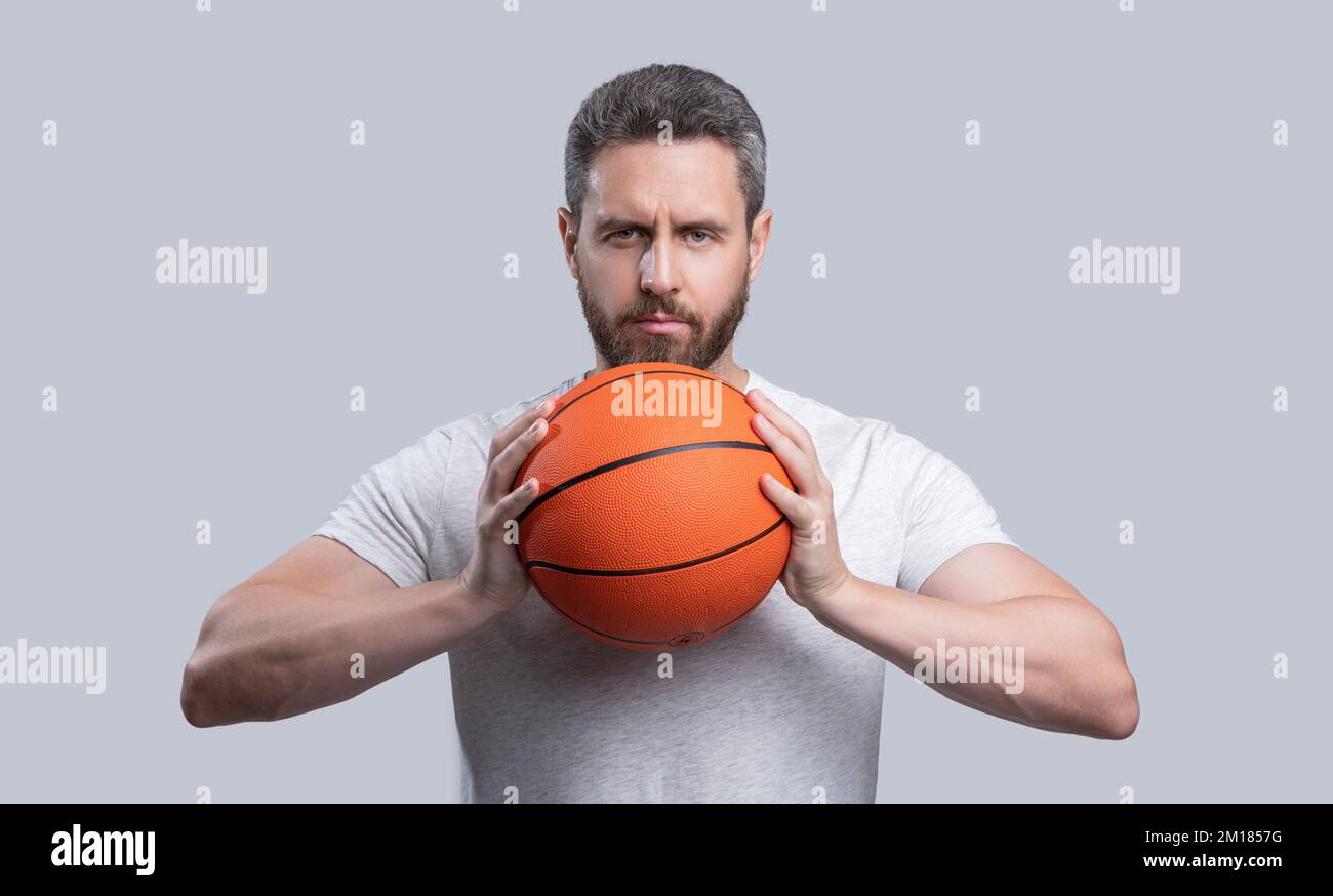 adult athlete basketball player in studio. photo of athlete basketball ...