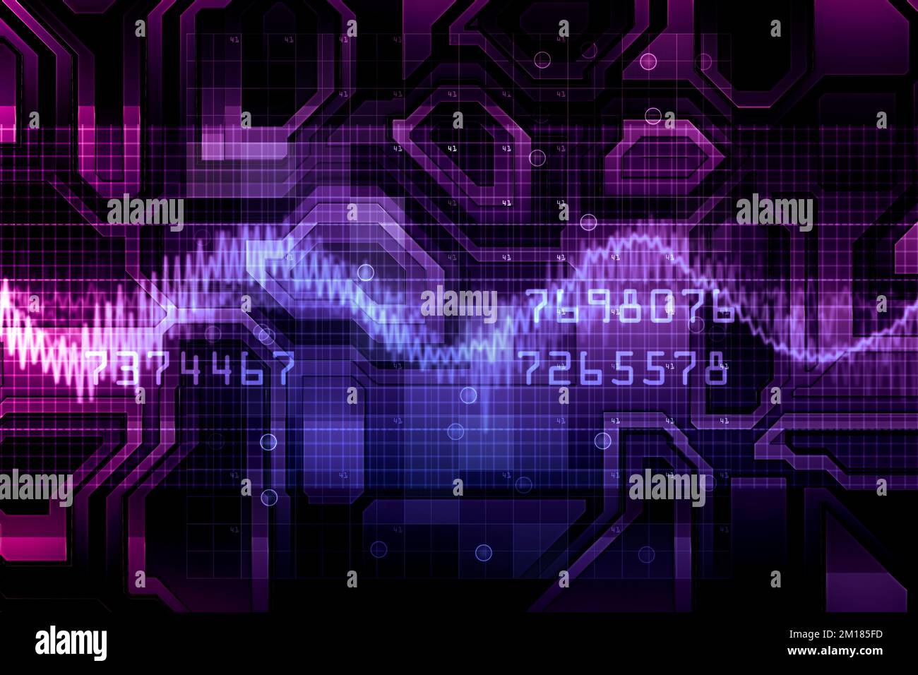 Abstract futuristic techno pattern design, big data visualization ...