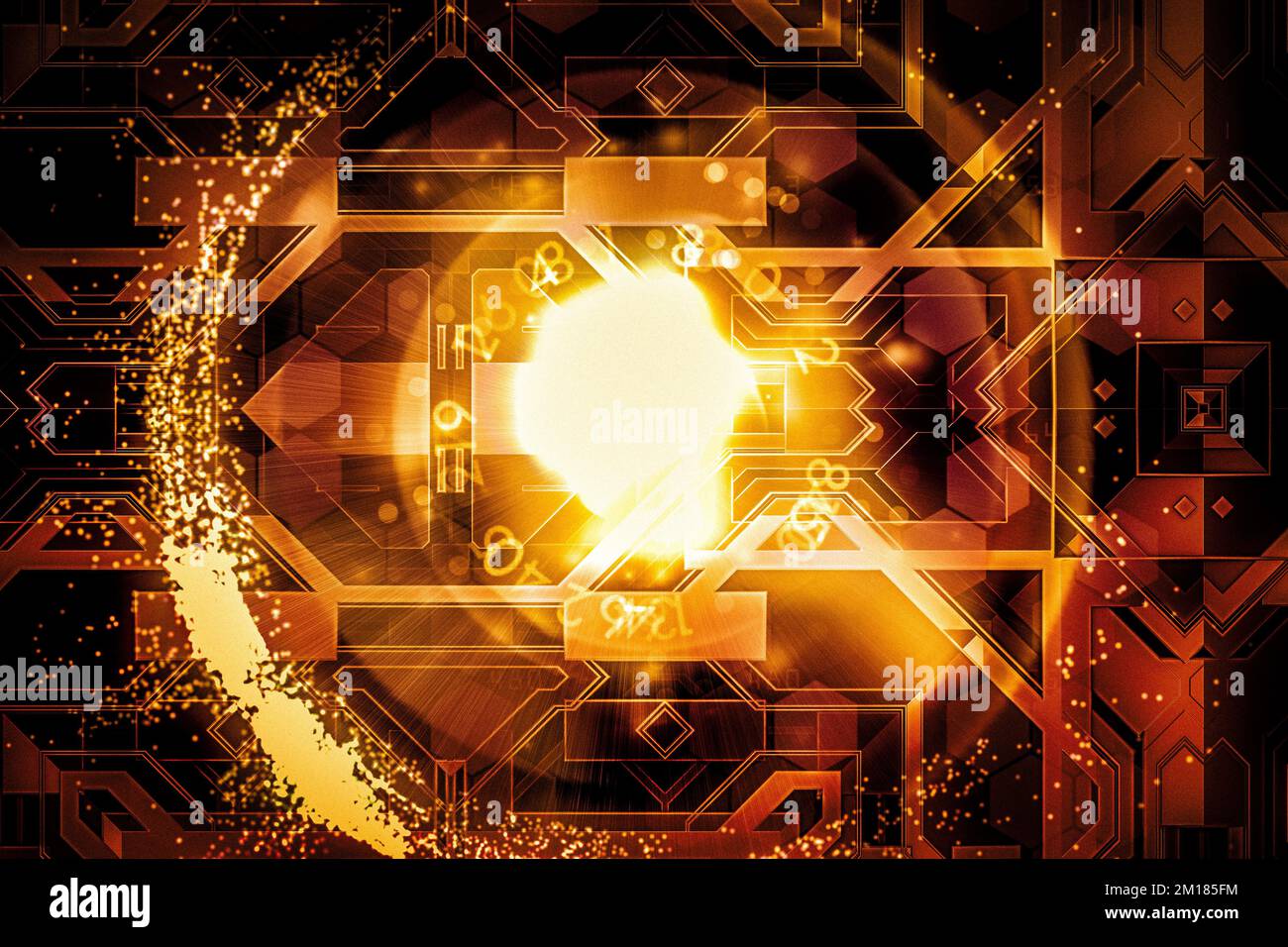 Abstract futuristic techno pattern design, big data visualization ...