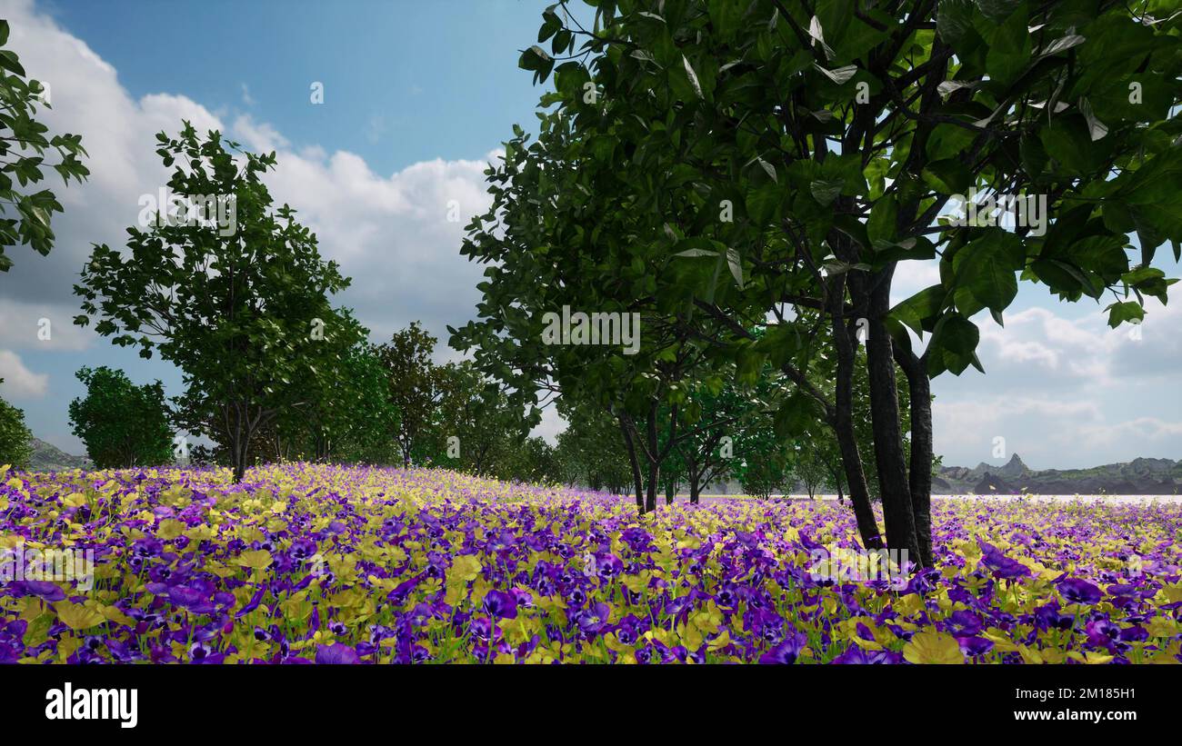 Raining grass growing flowers trees hi-res stock photography and images ...