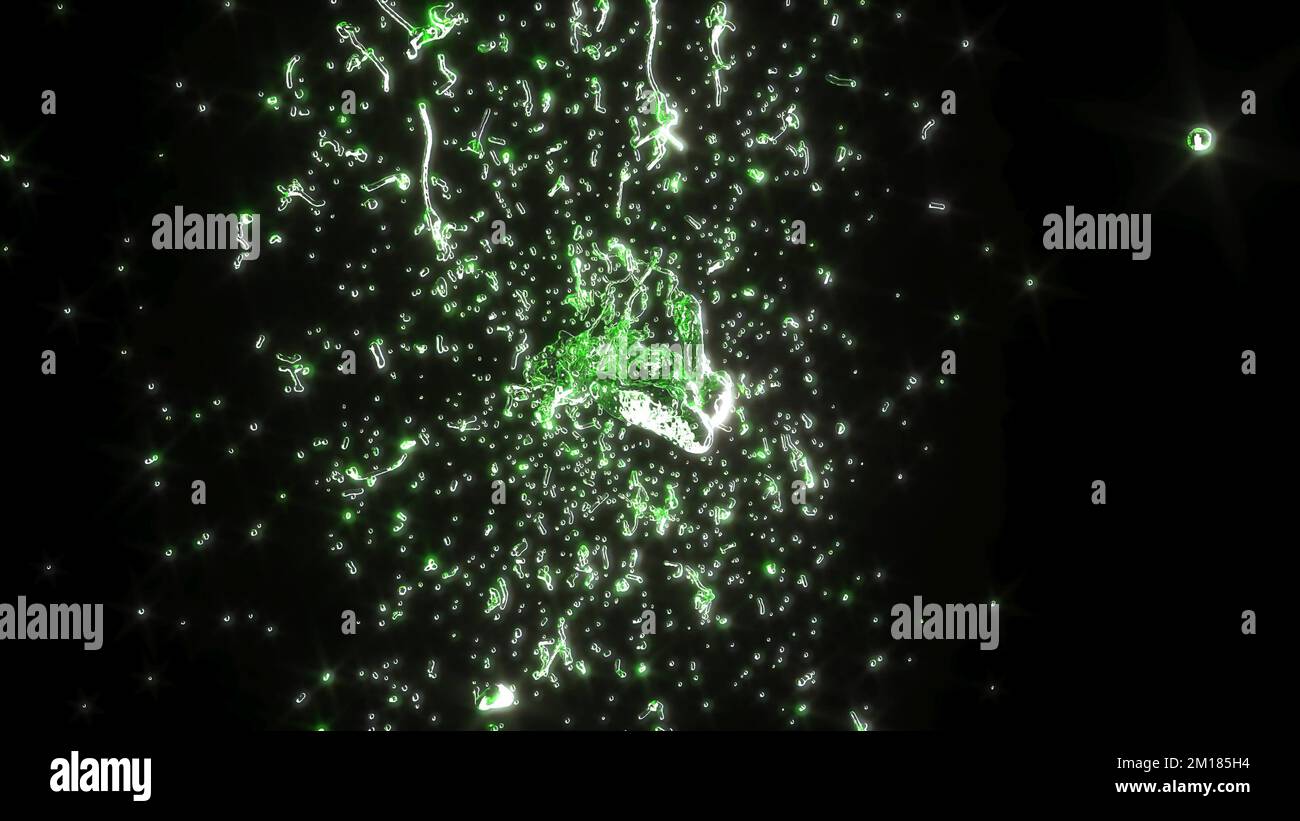Green splash liquid drops collide 3d render Stock Photo - Alamy